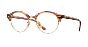 ray-ban unisex rx4246v - 5751 eyeglasses brown/beige stripped 47mm