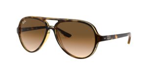 ray-ban women's pilot aviator sunglasses, matte havana/light brown, one size