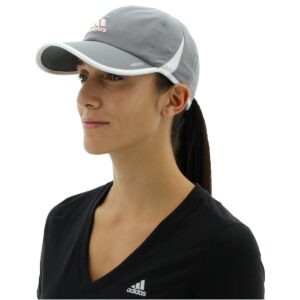 adidas Women's Adizero II Cap, Grey/White/Hawthorne Pink, One Size