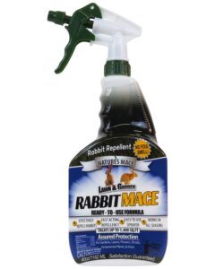 nature’s mace 40 ounce rabbit repellent spray, rabbit deterrent for garden, rabbit repellent outdoor, rabbit repellent for garden, safe for dogs, pets, people, & plants