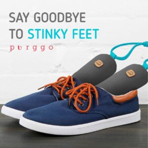 PURGGO Bamboo Charcoal Air Purifying Bag - Last 365+ Days - Shoe Deodorizer, Odor Eliminator - No Chemicals - Air Freshener for Shoes and Closet - Remove Odor Naturally - [4 Pack] [Gray]