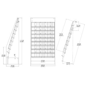 FixtureDisplays® Literature Rack Brochure Holder Leaflet Coupon Stand Greeting Card Rack 9 Tier 45 Facing Travel Information Kiosk 1453 RED-NF