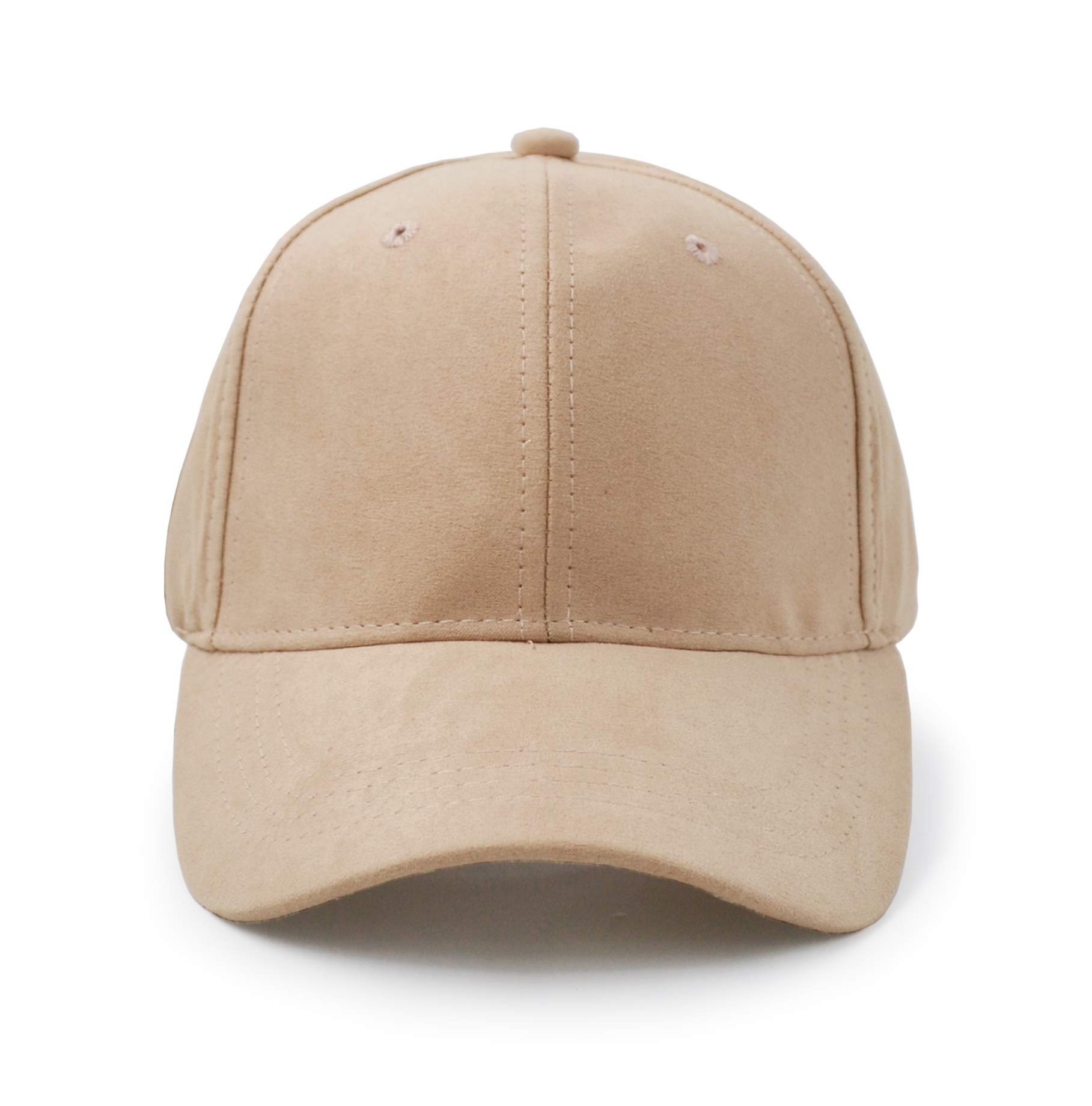 UltraKey Suede Baseball Cap, Unisex Faux Suede Leather Classic Adjustable Plain Hat Baseball Cap(Khaki)