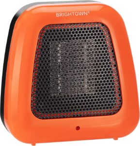 brightown small space heater for indoor use - 400w low wattage portable personal mini heater with tip over protection, low noise desk heater for office bedroom home use