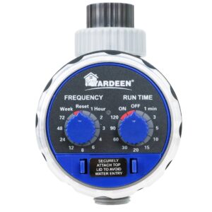 yardeen water timer electronic hose sprinkler garden irrigation controller two dial,no water pressure required