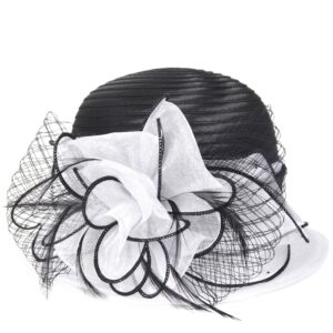 hisshe sweet cute cloche oaks church dress bowler derby wedding hat party s606-a (white)