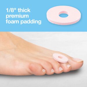 ZenToes Corn Cushions for Toes and Feet, Protect Sore Spots with Foam Padding, Reduce Pain, Pressure and Friction from Shoes, Long Lasting Water-Resistant Self-Stick Adhesive Pads (72 Count)