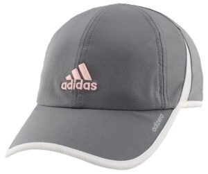 adidas women's adizero ii cap, grey/white/hawthorne pink, one size