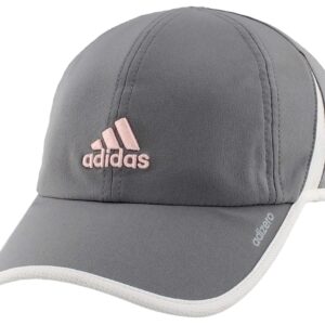 adidas Women's Adizero II Cap, Grey/White/Hawthorne Pink, One Size