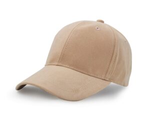 ultrakey suede baseball cap, unisex faux suede leather classic adjustable plain hat baseball cap(khaki)