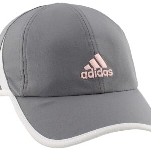 adidas Women's Adizero II Cap, Grey/White/Hawthorne Pink, One Size