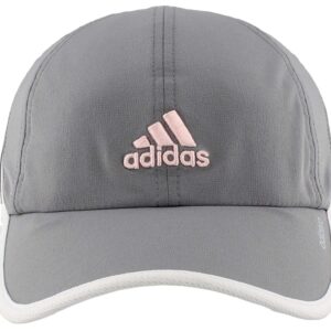 adidas Women's Adizero II Cap, Grey/White/Hawthorne Pink, One Size