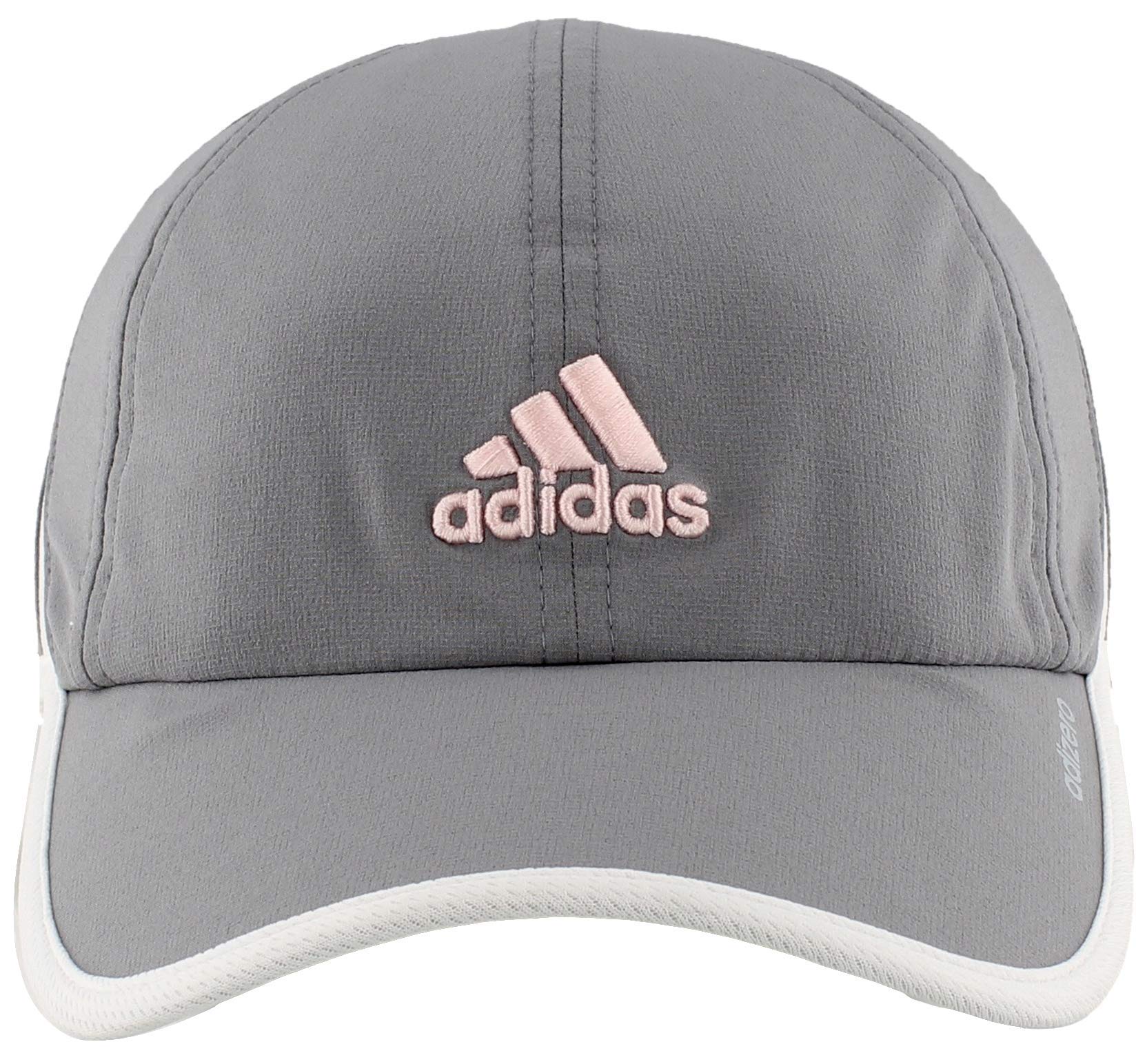 adidas Women's Adizero II Cap, Grey/White/Hawthorne Pink, One Size