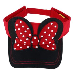 disney jerry leigh women's minnie mouse visor with 3d ears and bow black