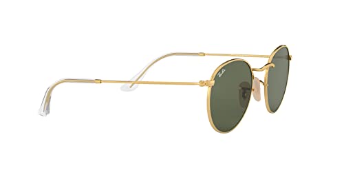 Ray-Ban RB3447N Round Flat Lens Sunglasses, Gold/G-15 Green, 50 mm