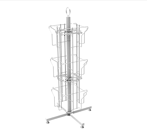 11702-white FixtureDisplays 14 X 14 X 30" 12 Vertical Pockets Spinning Greeting/Post Card Rack 11702-WHITE