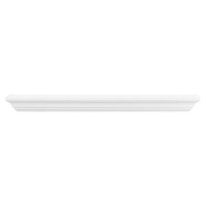 mantelsdirect 72 inch floating fireplace mantel wood shelf in white - colton from mantels direct | wooden rustic wall shelf perfect for décor and electric fireplaces