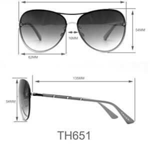 TAHARI womens Th651 Metal UV Protective Crystal Aviator Women s Sunglasses Wear Year Round Elegant Gifts for Women 63, Gold & Nude, 62 mm US