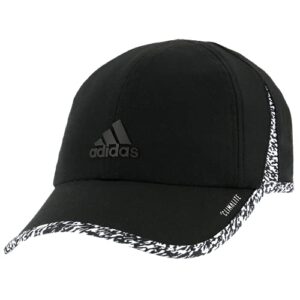 adidas women's superlite relaxed fit performance hat, black/white/3d pixel, one size