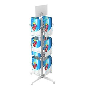 11702-white FixtureDisplays 14 X 14 X 30" 12 Vertical Pockets Spinning Greeting/Post Card Rack 11702-WHITE