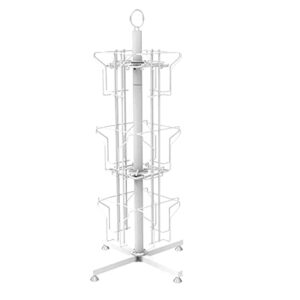 11702-white FixtureDisplays 14 X 14 X 30" 12 Vertical Pockets Spinning Greeting/Post Card Rack 11702-WHITE