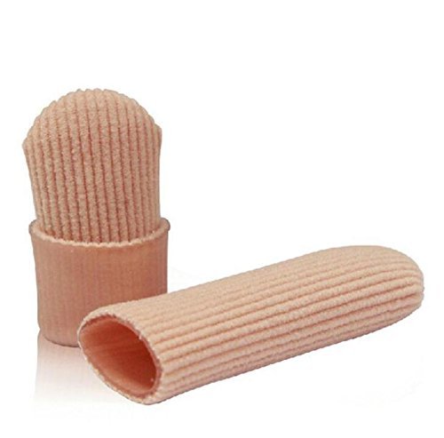 SOHLER 6 Packs Closed Toe Caps Finger Covers Sleeve Protectors, Stretchable Fabric Lined with Soft Gel (Small 3/8"x 2-1/2")