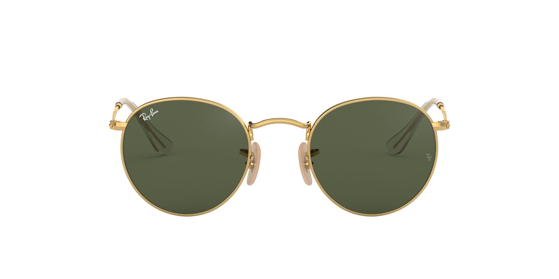 Ray-Ban RB3447N Round Flat Lens Sunglasses, Gold/G-15 Green, 50 mm