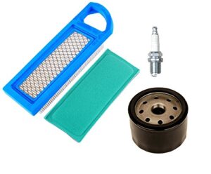 hifrom 697014 697153 air filter and 697015 pre filter with 696854 795890 oil filter spark plug replacement for lawnmower engines lawn mower air cleaner oil filter tune up kit