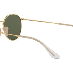 Ray-Ban RB3447N Round Flat Lens Sunglasses, Gold/G-15 Green, 50 mm