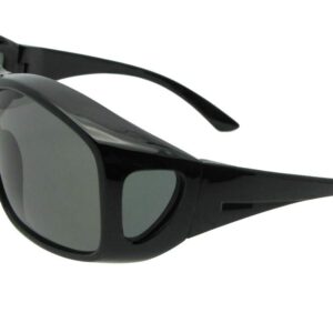 Sunglass Rage Style F19 Largest Polarized Fit Over Sunglasses Pouch (Black-Medium Dark Gray Lens, 2 3/4)