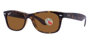 ray-ban rb2132 new wayfarer sunglasses unisex 100% authentic (tortoise frame polarized solid brown lens, 55) …