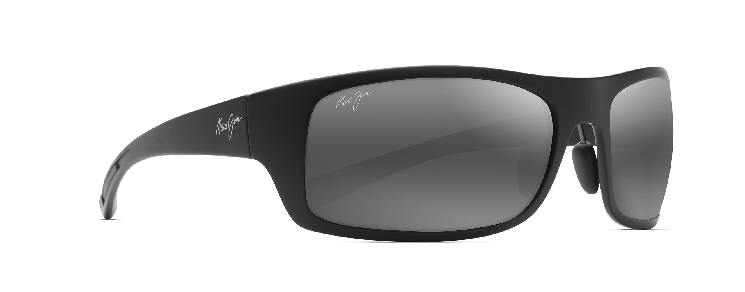 Maui Jim Men's and Women's Big Wave Polarized Wrap Sunglasses, Black Matte/Neutral Grey, Extra large