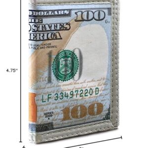 LUCKBOOSTIUM $100 Trifold Wallet - US Dollar Bill Wallet for Men - Money Wallet for Women - Leather Wallet with Card Slot and ID Window - Billfold Wallet for Teen, Boys, Kids