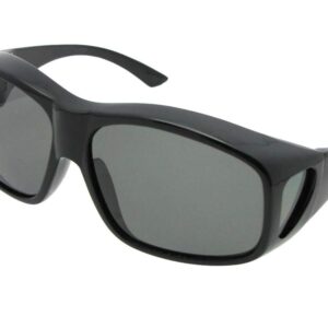 Sunglass Rage Style F19 Largest Polarized Fit Over Sunglasses Pouch (Black-Medium Dark Gray Lens, 2 3/4)