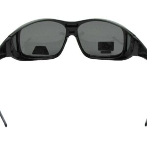 Sunglass Rage Style F19 Largest Polarized Fit Over Sunglasses Pouch (Black-Medium Dark Gray Lens, 2 3/4)