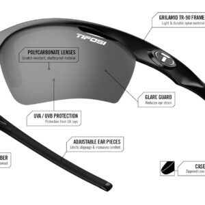 Tifosi Vero Sunglasses (Gloss Black, Smoke Polarized)