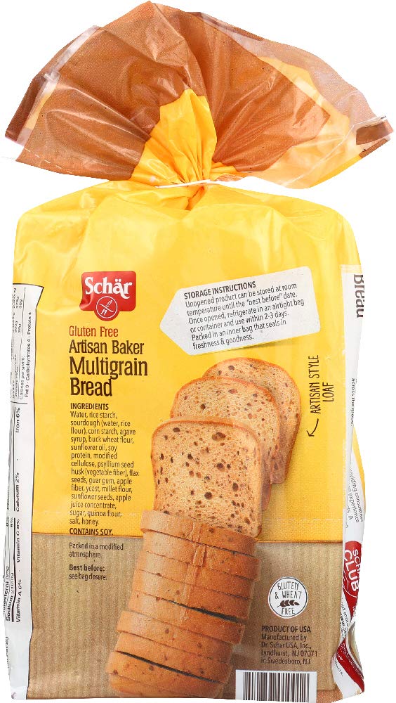 Schar NEW Gluten Free, Artisan Baker 10 Grains & Seeds Bread, 13.6 oz (Pack of 3)