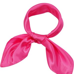 SATINIOR Chiffon Scarf Square Neck Scarf Handkerchief Retro Satin Ribbon Scarf for Women Girls