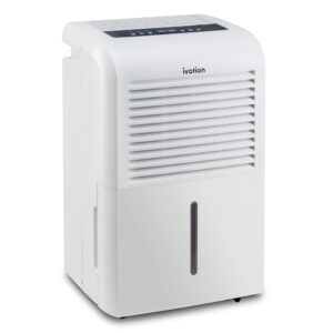 ivation 4,500 sq ft dehumidifier with pump, large capacity compressor includes programmable humidity, hose connector, auto shutoff and restart and washable filter (4,500 sq ft w/pump)