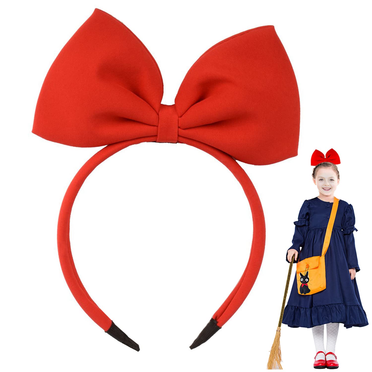 HoveBeaty Hair Band Bow Headbands Headdress for Women and Girls, Perfect Hair Accessories for Party and Cosplay (Red)