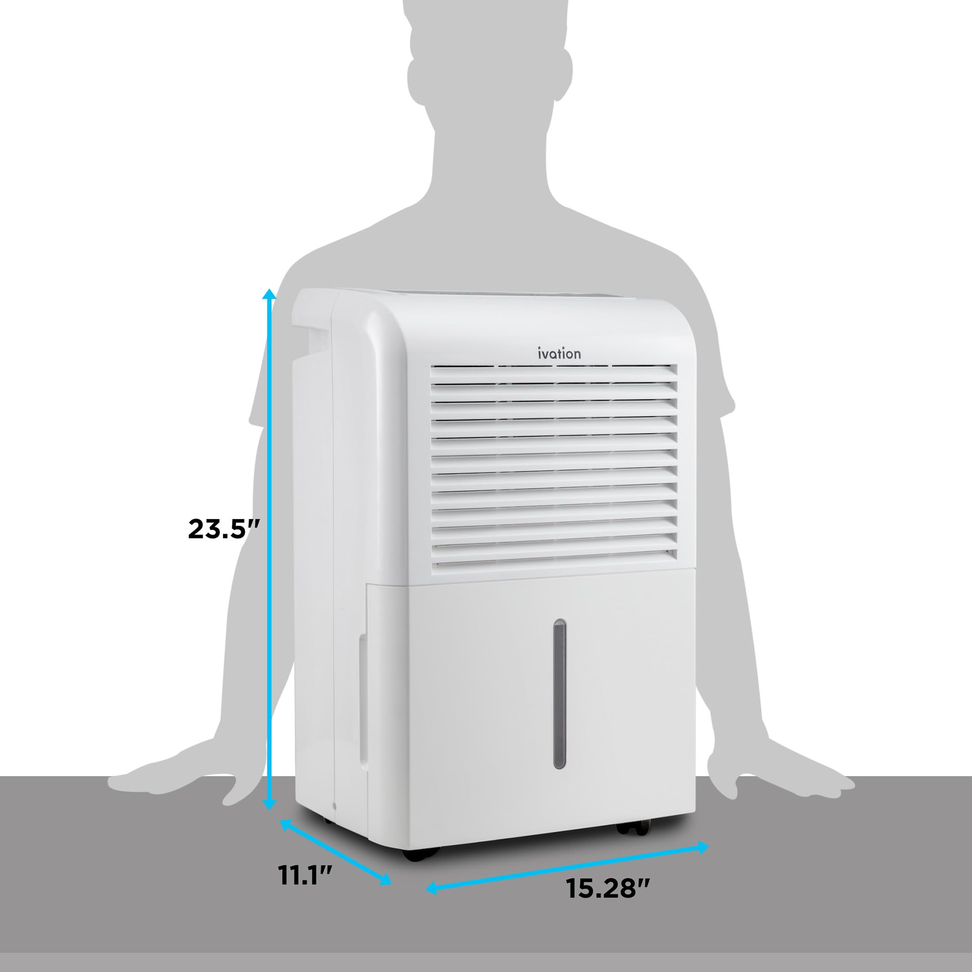 Ivation 4,500 Sq Ft Dehumidifier with Pump, Large Capacity Compressor Includes Programmable Humidity, Hose Connector, Auto Shutoff and Restart and Washable Filter (4,500 Sq Ft W/Pump)