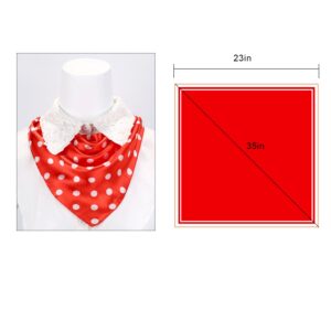 SATINIOR 1950s Chiffon Scarf Chiffon Scarf Square Handkerchief Neck Scarf Satin Ribbon Scarf Hair Tie for Women