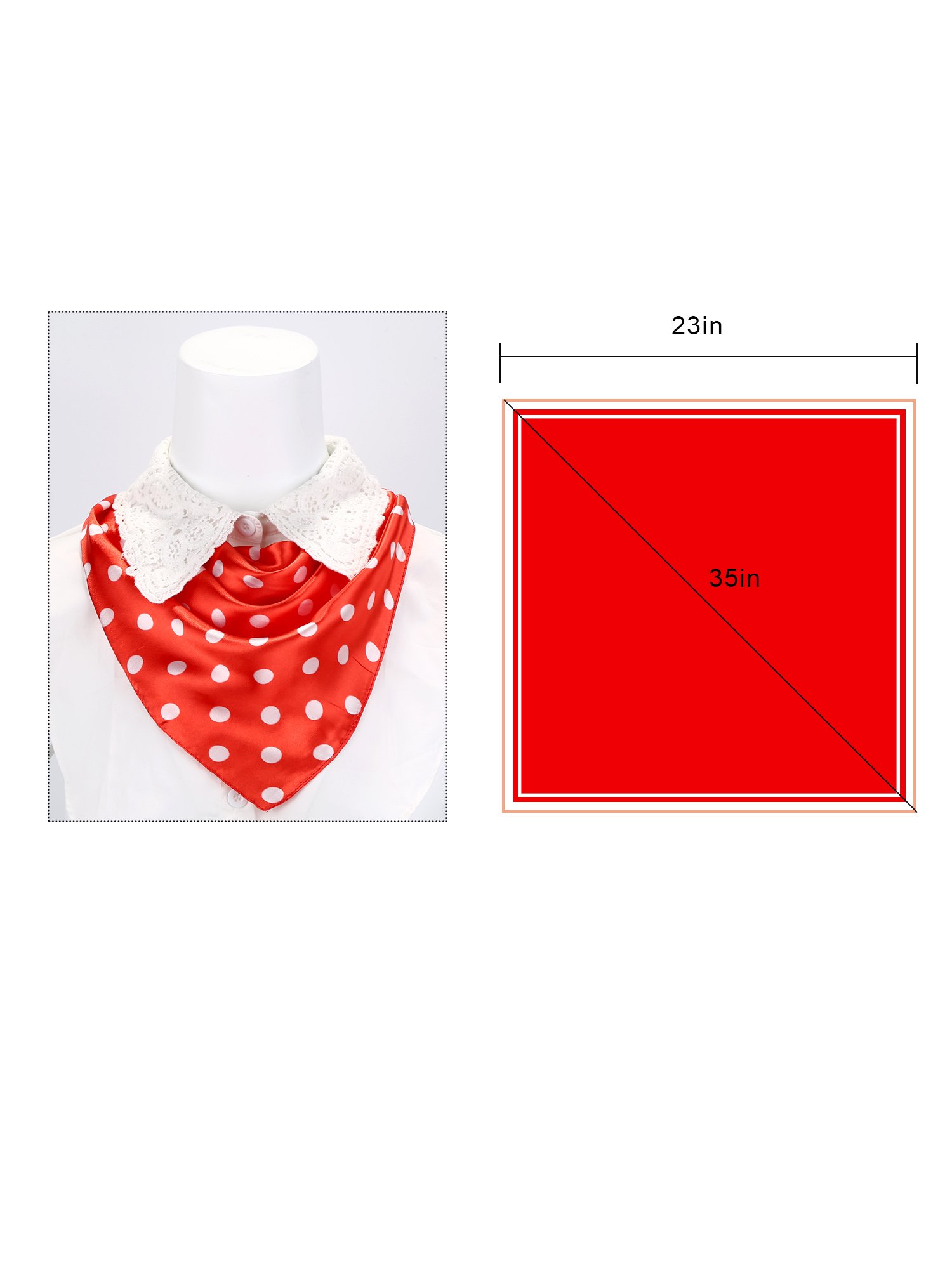 SATINIOR 1950s Chiffon Scarf Chiffon Scarf Square Handkerchief Neck Scarf Satin Ribbon Scarf Hair Tie for Women