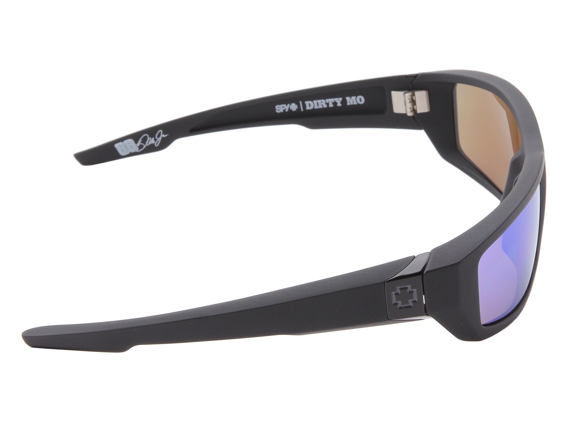 Spy Optic Dirty Mo Sunglasses Matte Black w/Happy Bronze Polarized Green Spectra Lens + Sticker