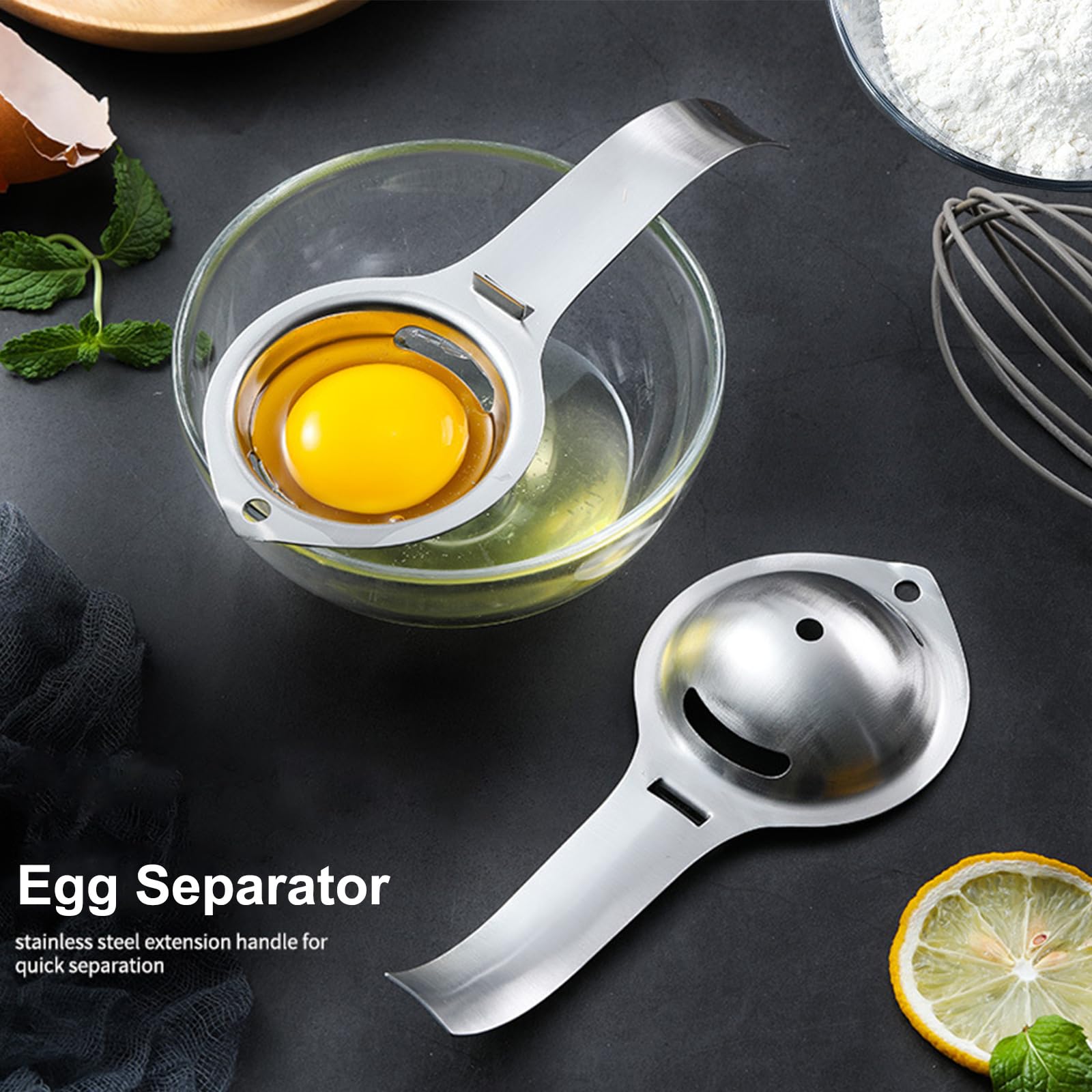 Egg Separator Egg Yolk White Filter Food Grade Egg Divider Stainless Steel Egg Sieve Kitchen Gadget Cooking/Baker Tool Egg Extractor