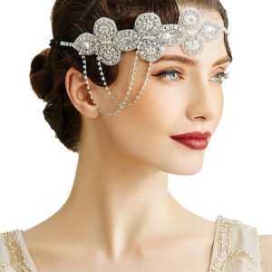 BABEYOND 1920s Flapper Headband Crystal Great Gatsby Headpiece Roaring 20s Flapper Gatsby Hair Accessories