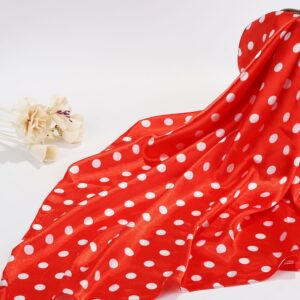 SATINIOR 1950s Chiffon Scarf Chiffon Scarf Square Handkerchief Neck Scarf Satin Ribbon Scarf Hair Tie for Women