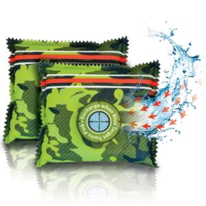 zarpax gun safe dehumidifier camouflage - rechargeable desiccant dehumidifier bags - reusable & absorbs moisture & humidity - 2x pack