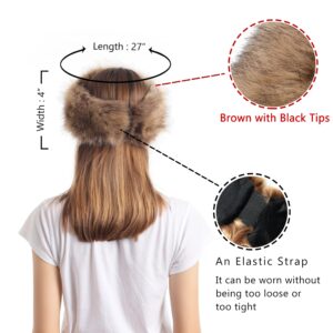 LA CARRIE Faux Fur Headband with Stretch Women's Winter Earwarmer Earmuff (Natural)