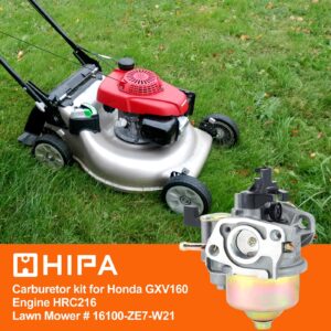 Hipa HR215 GXV160 Carburetor for Honda HR214 HRC216 HRM215 HRA214 GXV140 HRB215 Lawn Mower Engine Replace for 16100-ZE6-W01 16100-ZE6-W01 16100-ZE7-W21